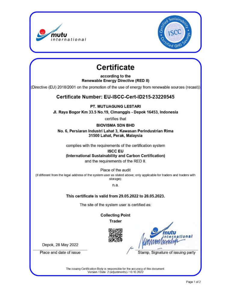 License & Certificates - Green Energy Asia