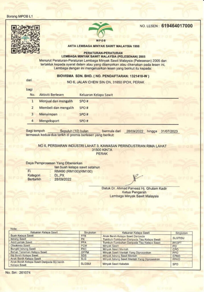 License & Certificates - Green Energy Asia